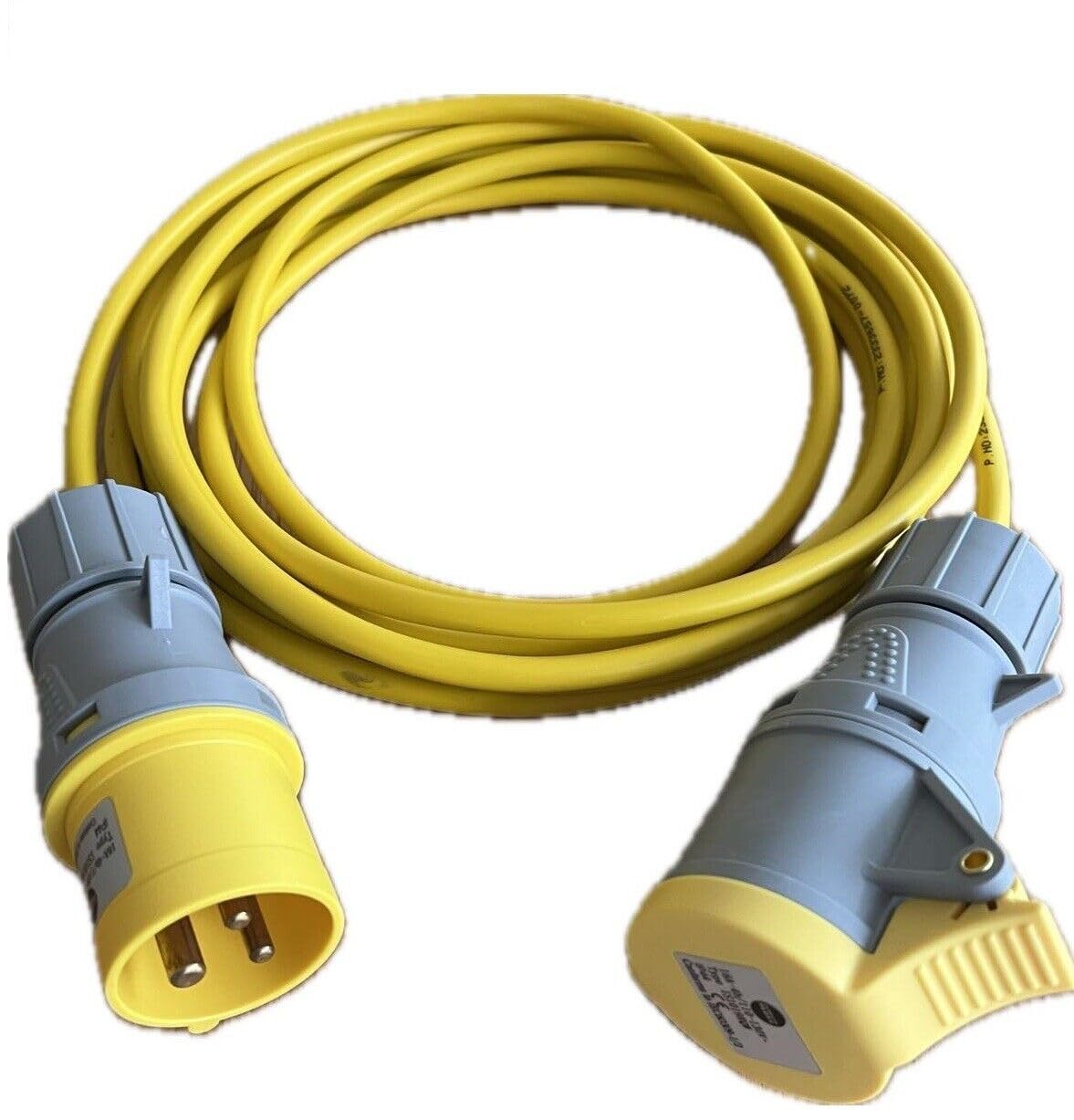 K M Electronics 110V 16A PLUG TO SOCKET YELLOW EXTENSION SITE GENERATOR ...