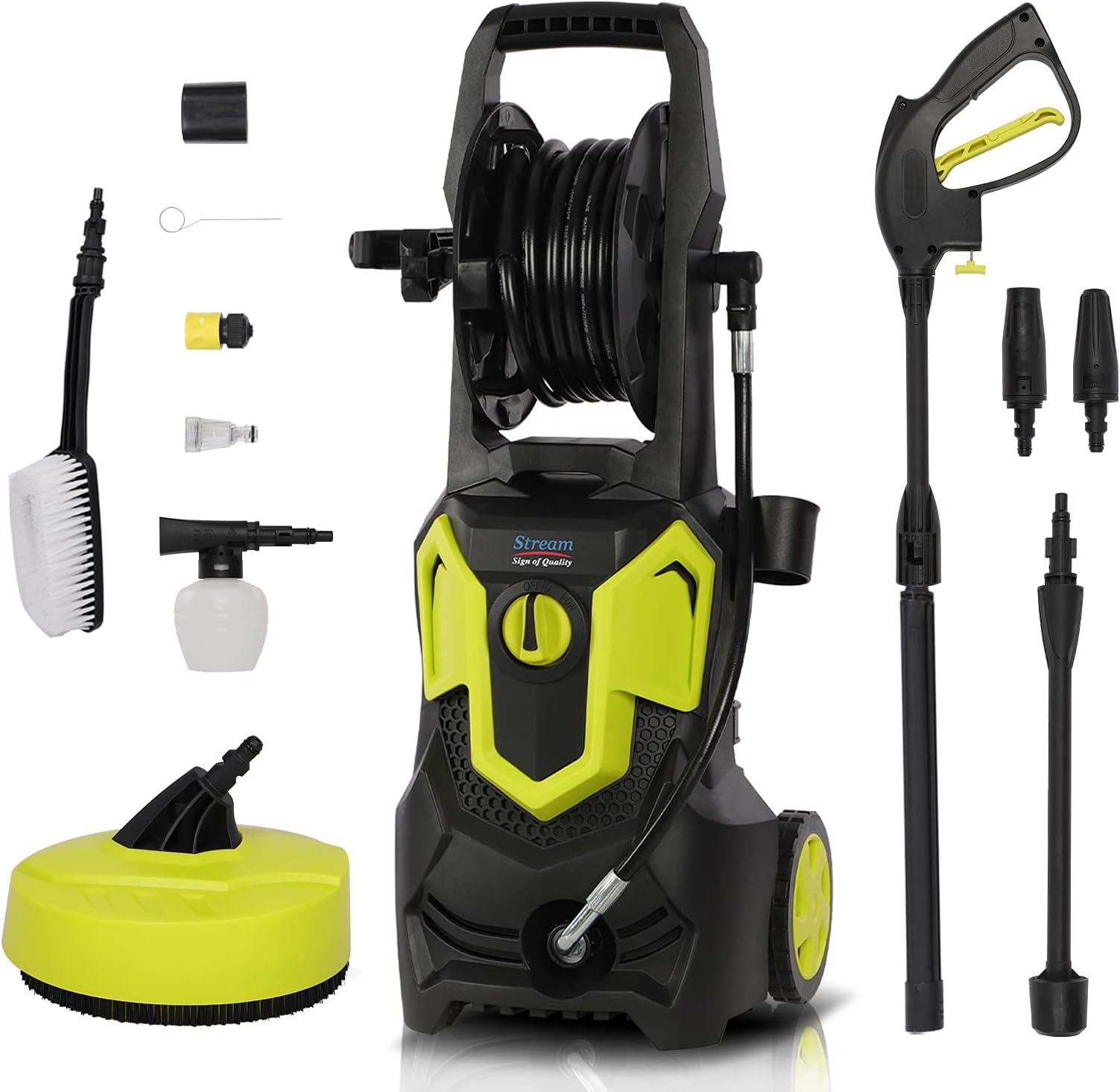 Stream Pressure Washers Jet Washer for Patio, 135Bar 1650W 420L/H ...