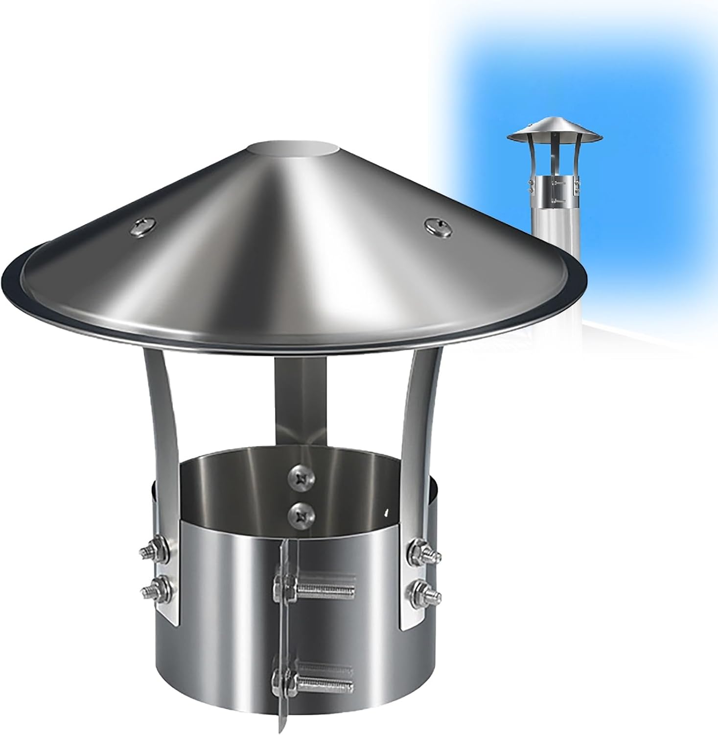 Amazon.com: Chimney Cap Tapered Top Chimney Cover 3in 4in 6in Stainless ...
