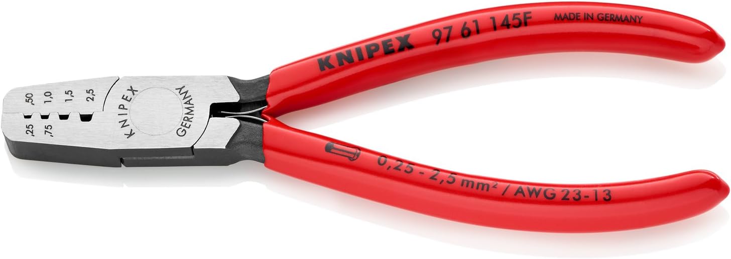 KNIPEX Crimping Pliers for wire ferrules (145 mm) 97 61 145 F - Amazon.com