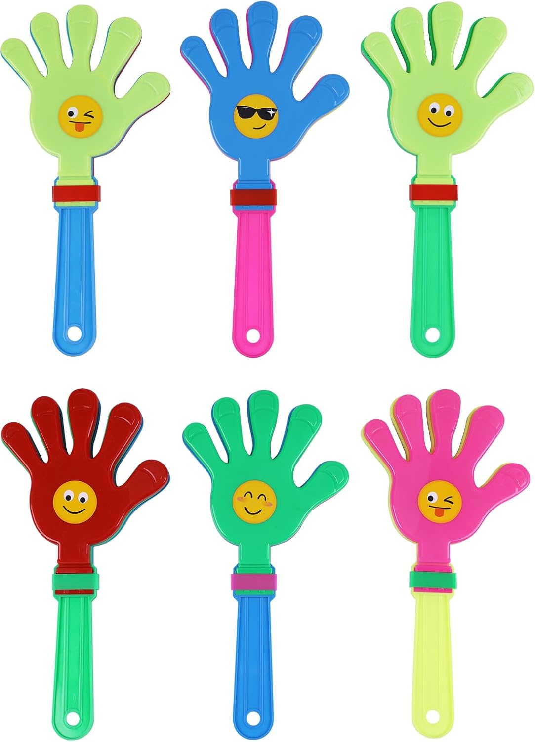 Amazon.com: Large 6-Pack 13 Inch Colorful Hand Clappers with Smiley ...