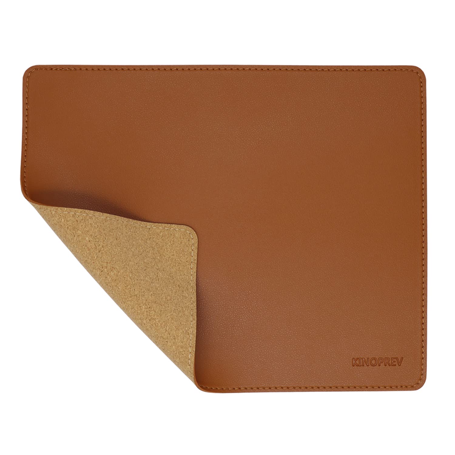 Amazon.com: KINOPREV Leather Mouse Pad - Wood Mouse Pad with Stitched ...