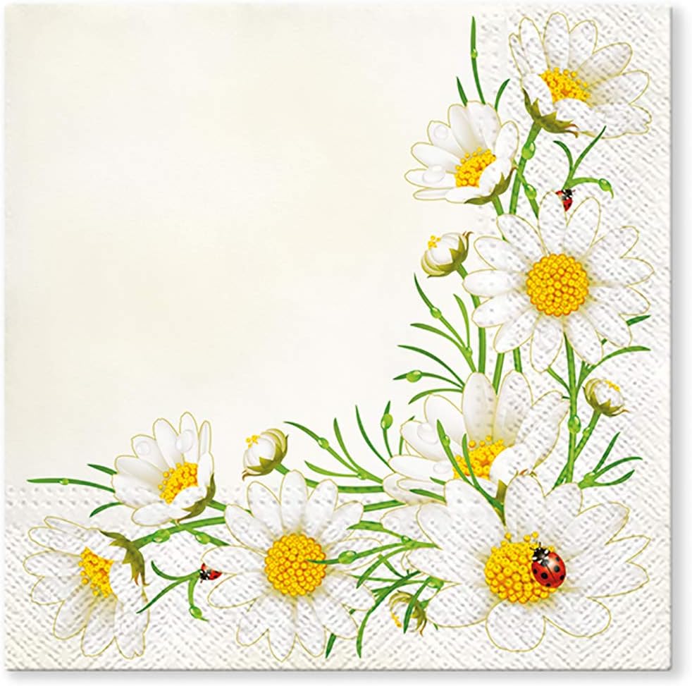 Ambiente 3 Ply Paper Lunch Napkins Classic Daffodils : Amazon.co.uk ...