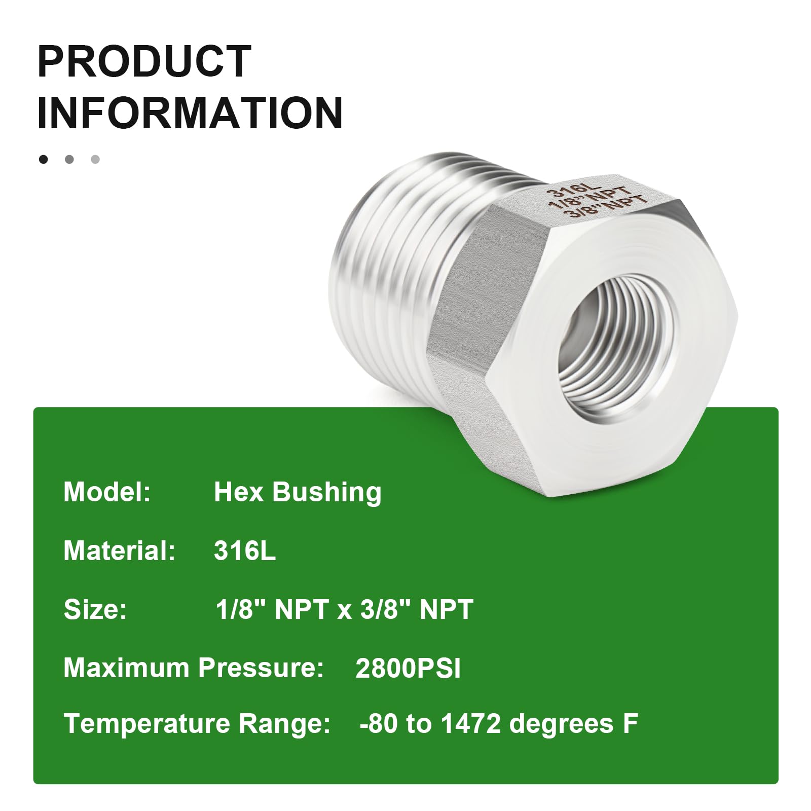 Snapklik.com : TAISHER 2PCS Forging Of 316L Stainless Steel Reducer Hex ...