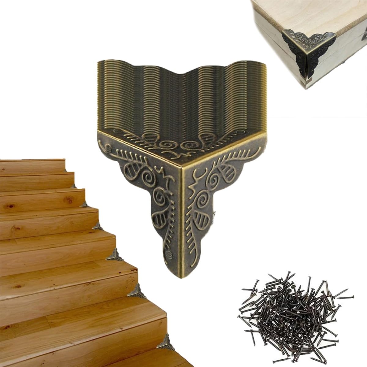 Amazon.com: 100PCS Stair Dust Corners for Wooden Steps,Antique Dust ...