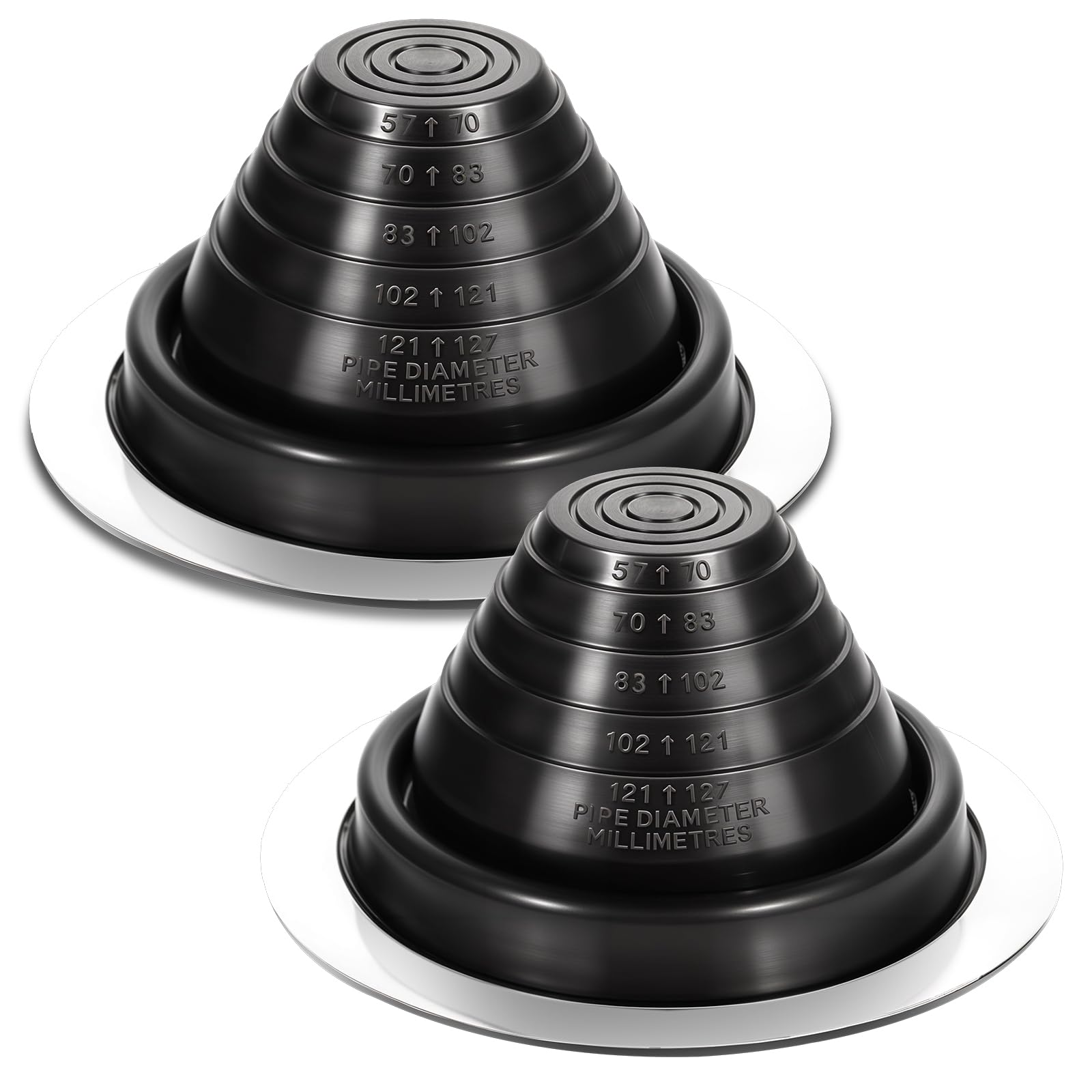 2 Pcs Pipe Flashing Boot for Pipe OD 1/4" to 5" EPDM Flexible Roof Jack ...