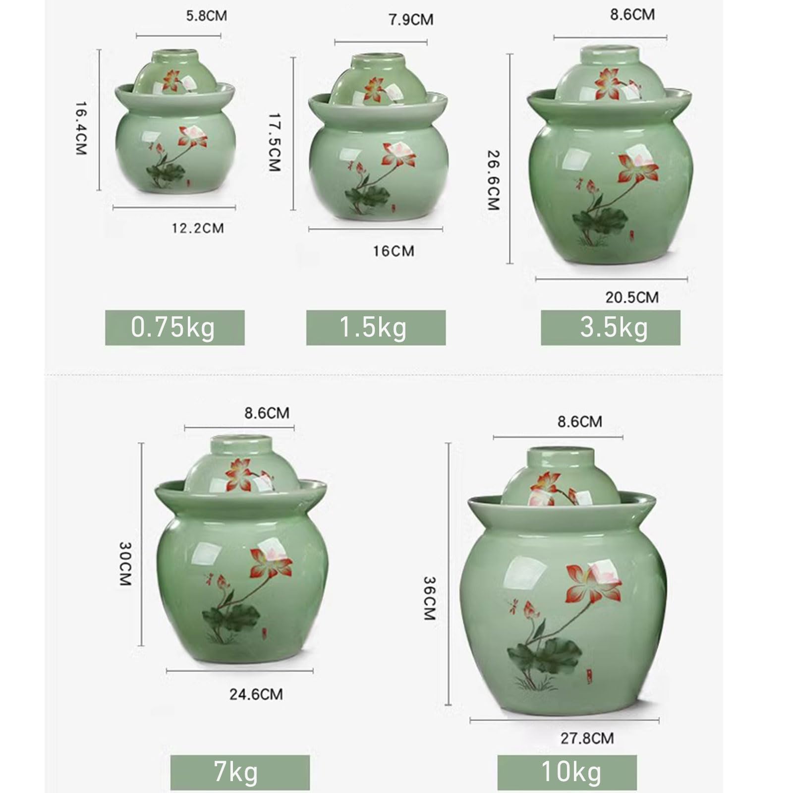 Chinese Pickle Maker Fermentation Crock With Water Seal Airlock Lid ...