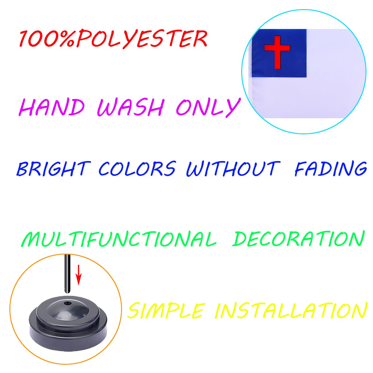 Snapklik.com : WXTWK 2 Pack Christian Flag Christians Deluxe Desk Flag ...