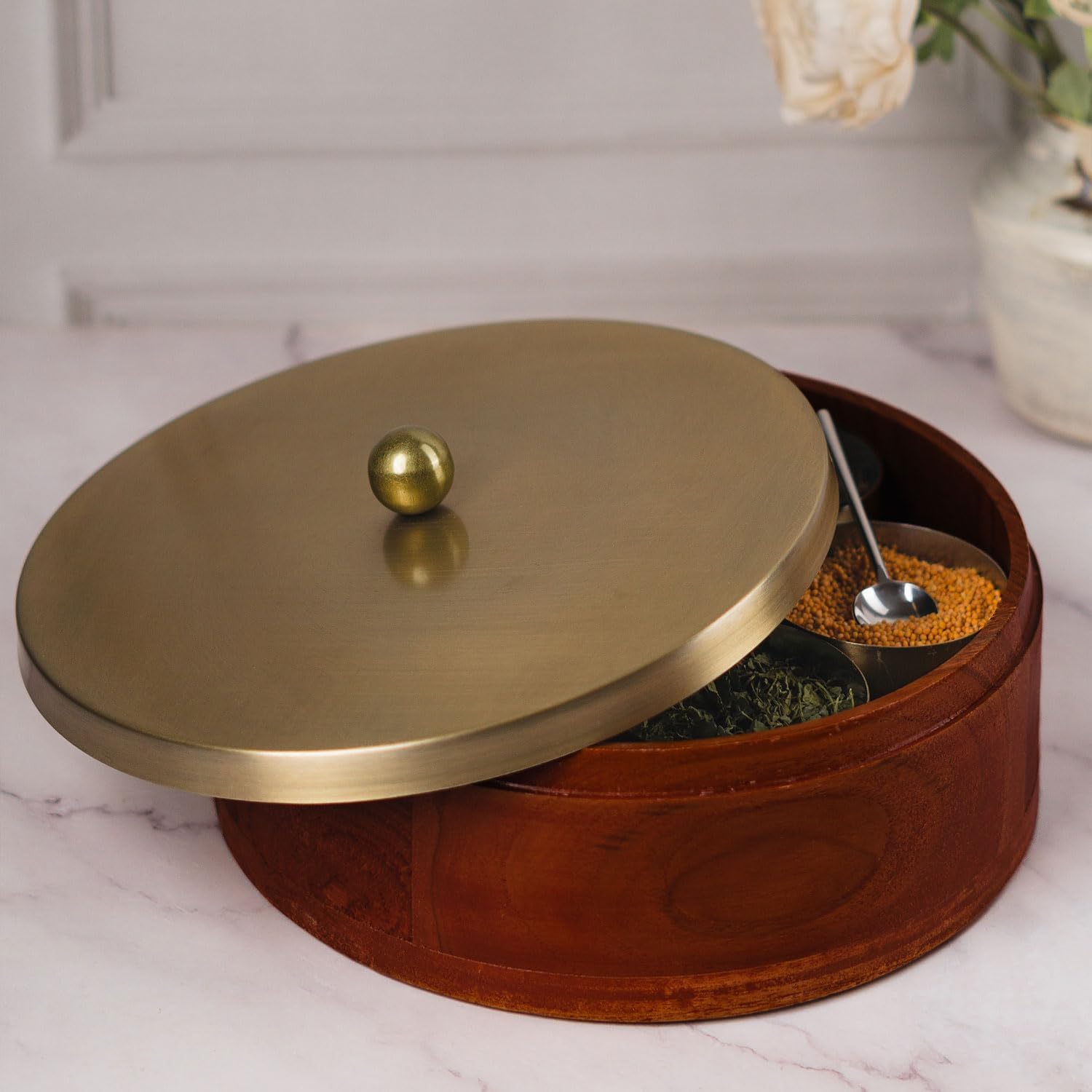 ShCraft Design Stainless Steel Masala Box for Kitchen Embossed Work ...