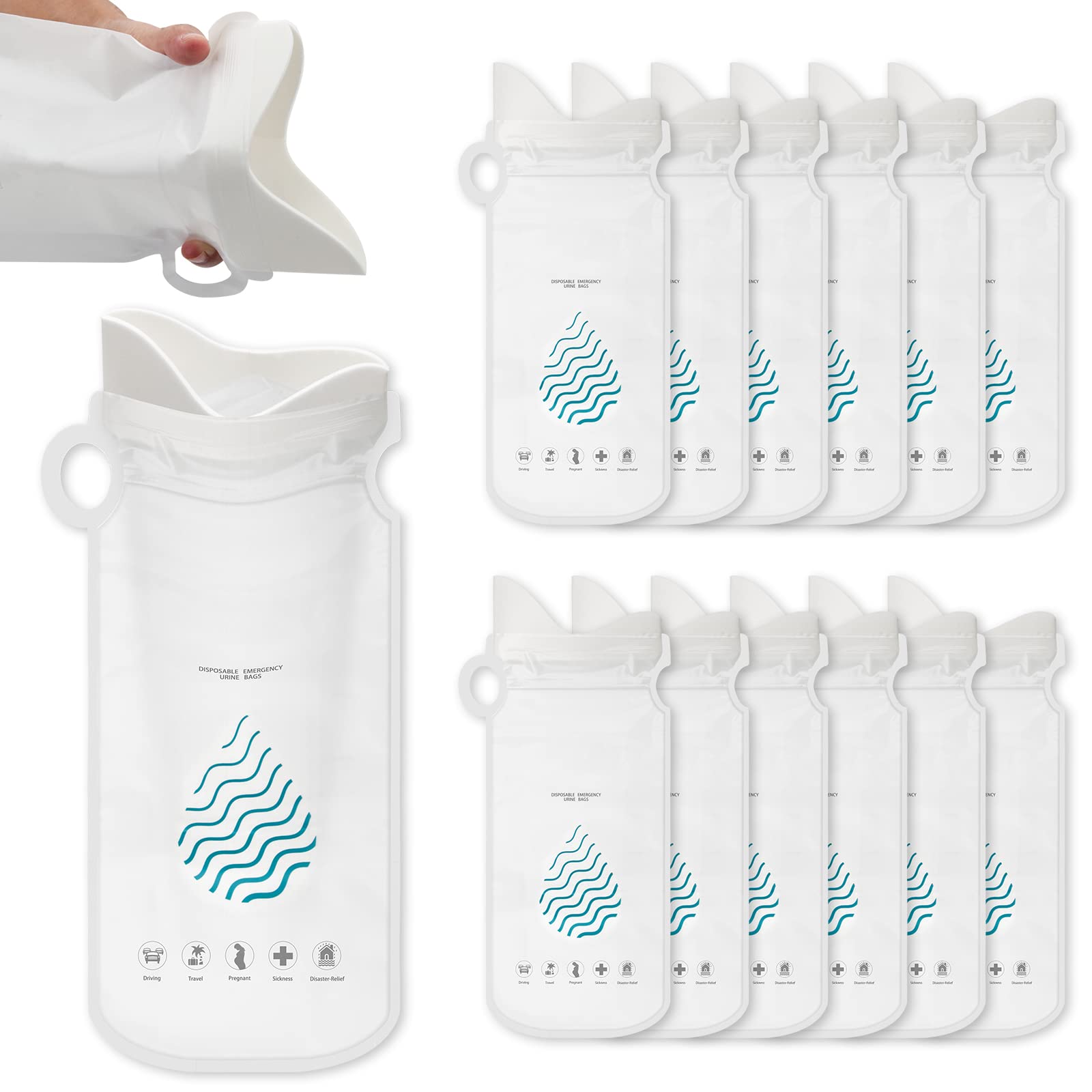 Snapklik.com : Disposable Urine Bags,12 Pack Camping Pee Bags ...
