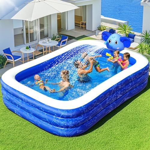 Amazon.com: Extra Large Inflatable Pool with Pump - 130'' x 72'' x 22 ...