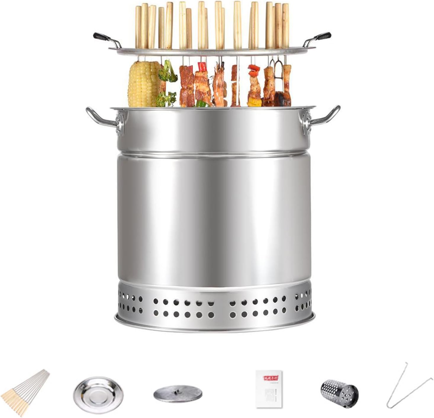 Amazon.com: Portable Smokeless Barbecue Charcoal Barrel Grill ...