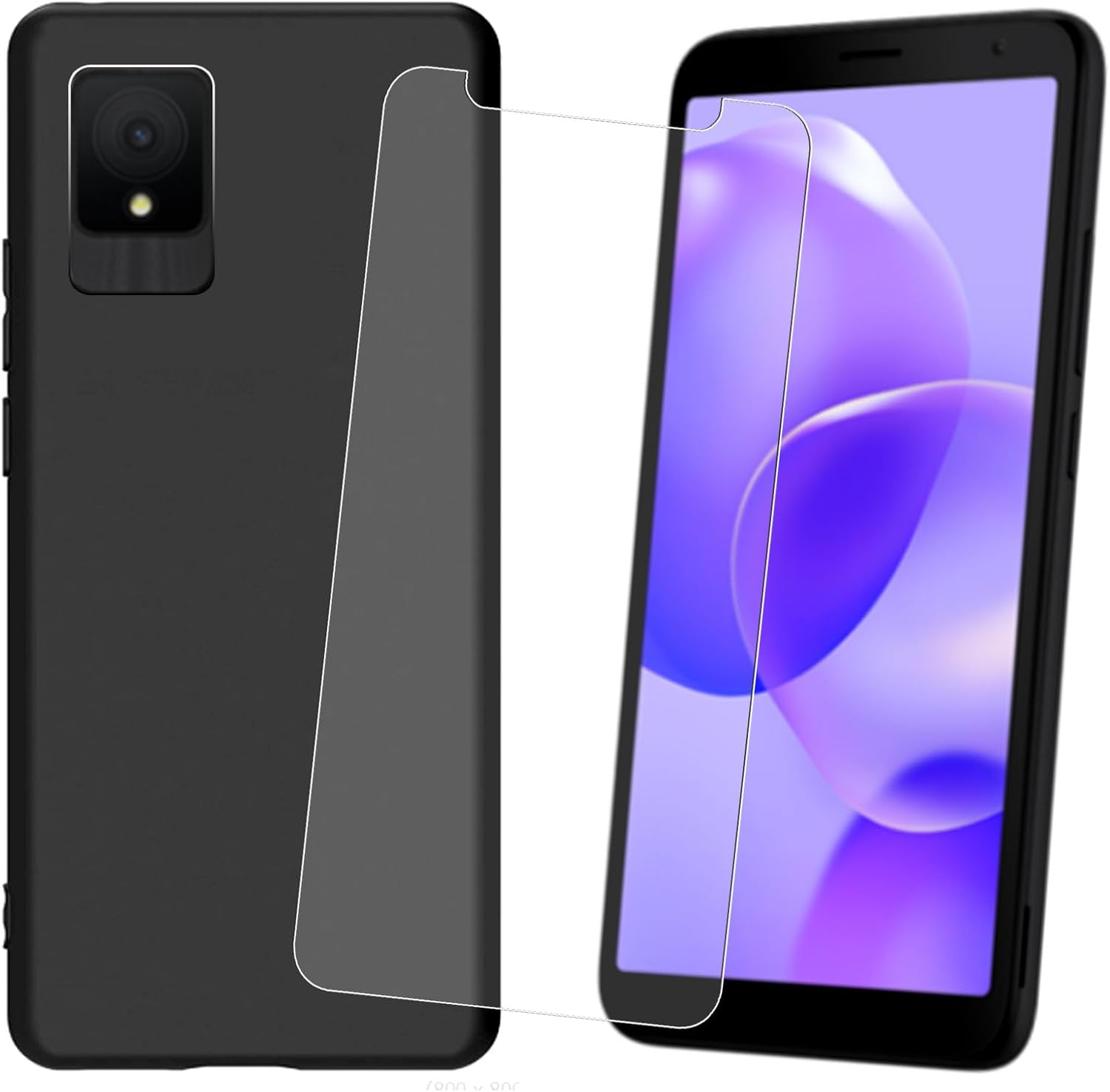 NEOYUKL Phone Case with Tempered Glass Screen Protector for TCL 502 6.0 ...