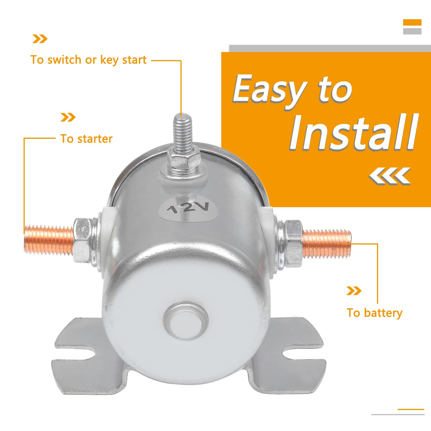 Snapklik.com : Max 200A Continuous Duty Solenoid Relay Compatible