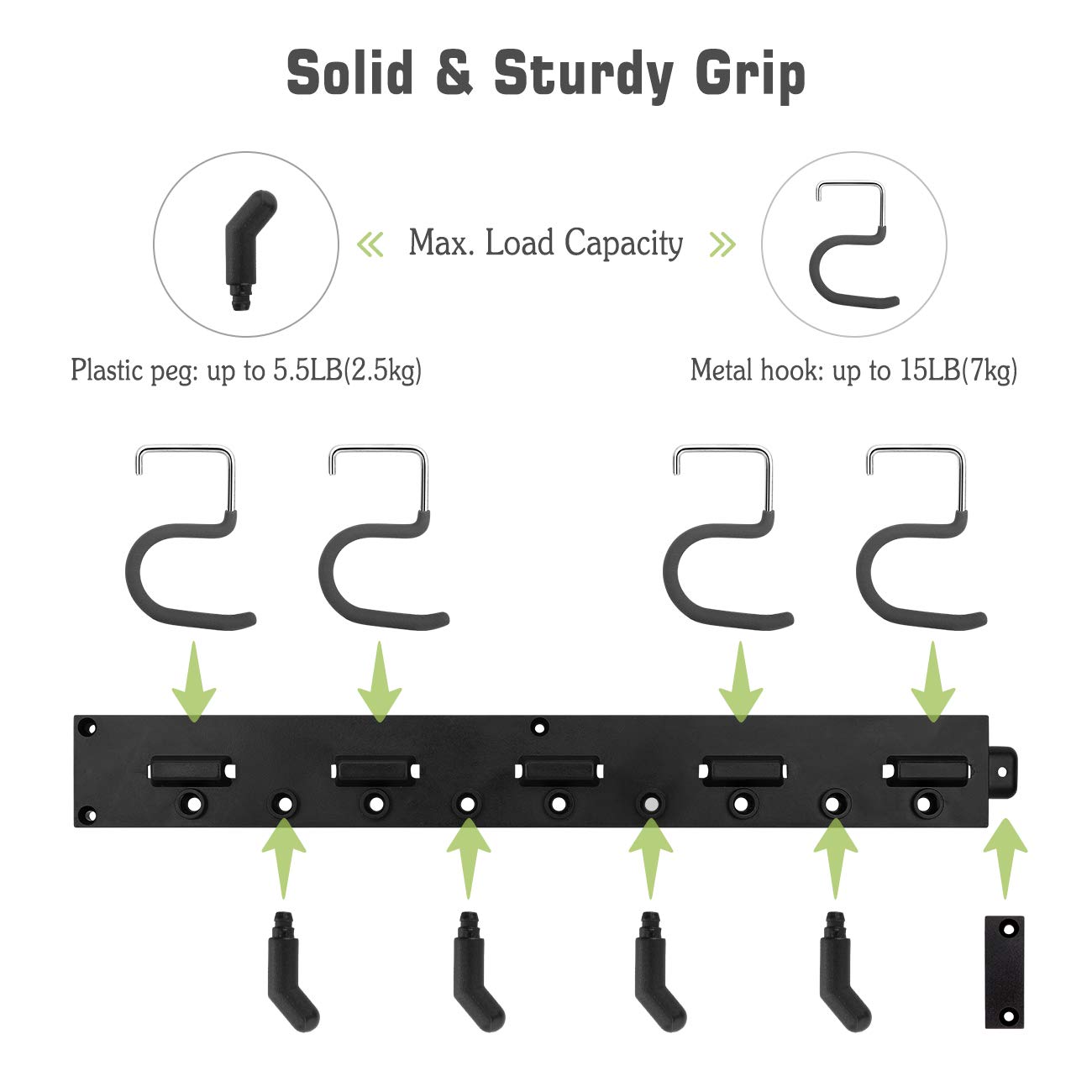 Housolution Adjustable Tool Storage System 48 Inch, 3 Rail Guide 12 ...