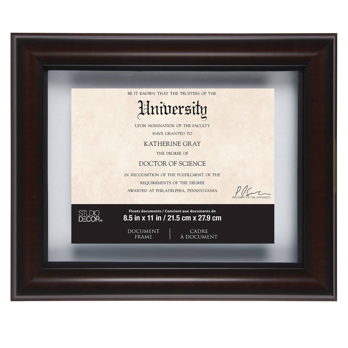 Amazon.com - Mahogany & Black 11”; x 14”; Document Float Frame by ...