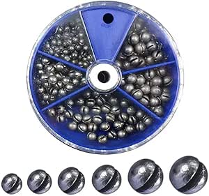 Amazon.com : Split Shot Fishing Weights Sinkers 205Pcs 5 Sizes Weights 0.2/0.3/0.4/0.6/0.8g ...