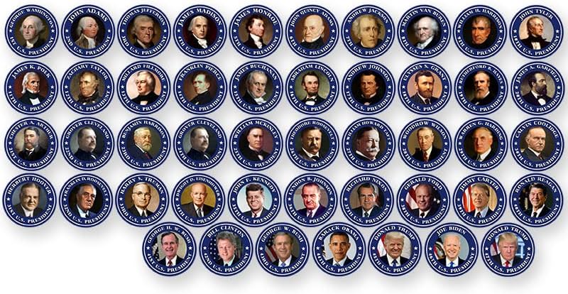 Amazon.com: Sheet of All 47: Round Presidents of The United States ...
