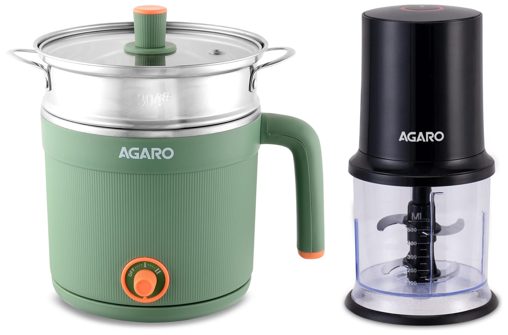 AGARO Regency Multi Cook Kettle With Steamer, 1.2L Inner Pot, Sea Green ...