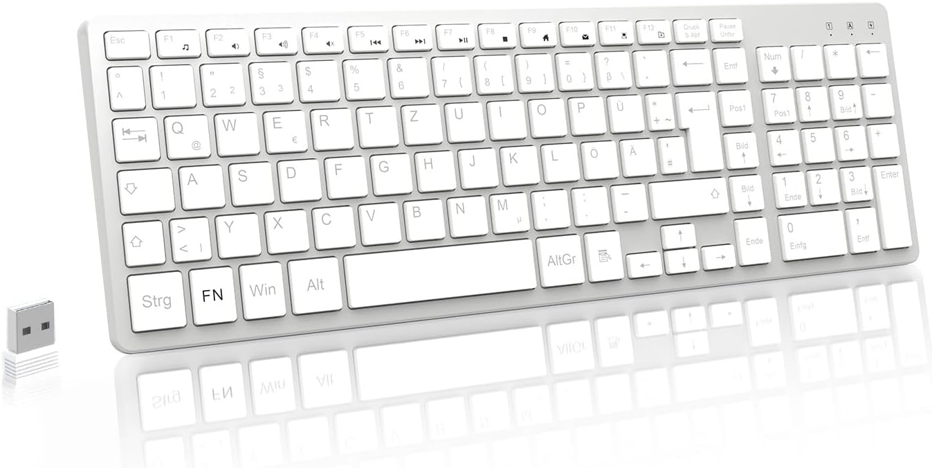 LeadsaiL Wireless Keyboard, 2.4 GHz Wireless Keyboard, Compact Size ...
