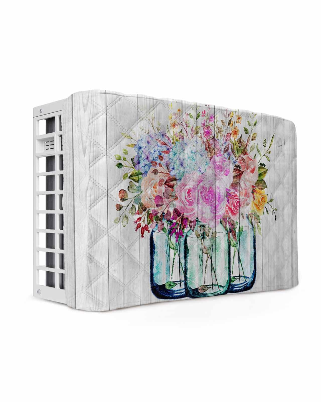 Amazon.com: Floral Wooden Indoor Air Conditioner Cover for Window Units ...