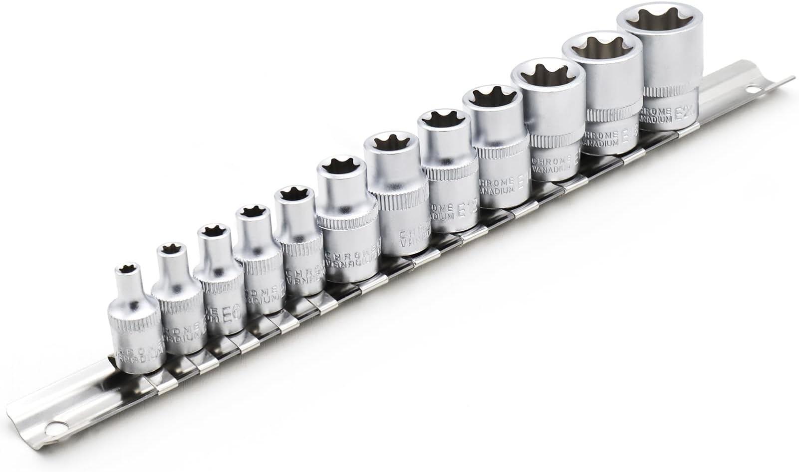 TECPO Außen Torx Steckschlüssel Satz, 11-teilig 1/4" und 3/8" Zoll Antrieb Torx Stecknüsse ...