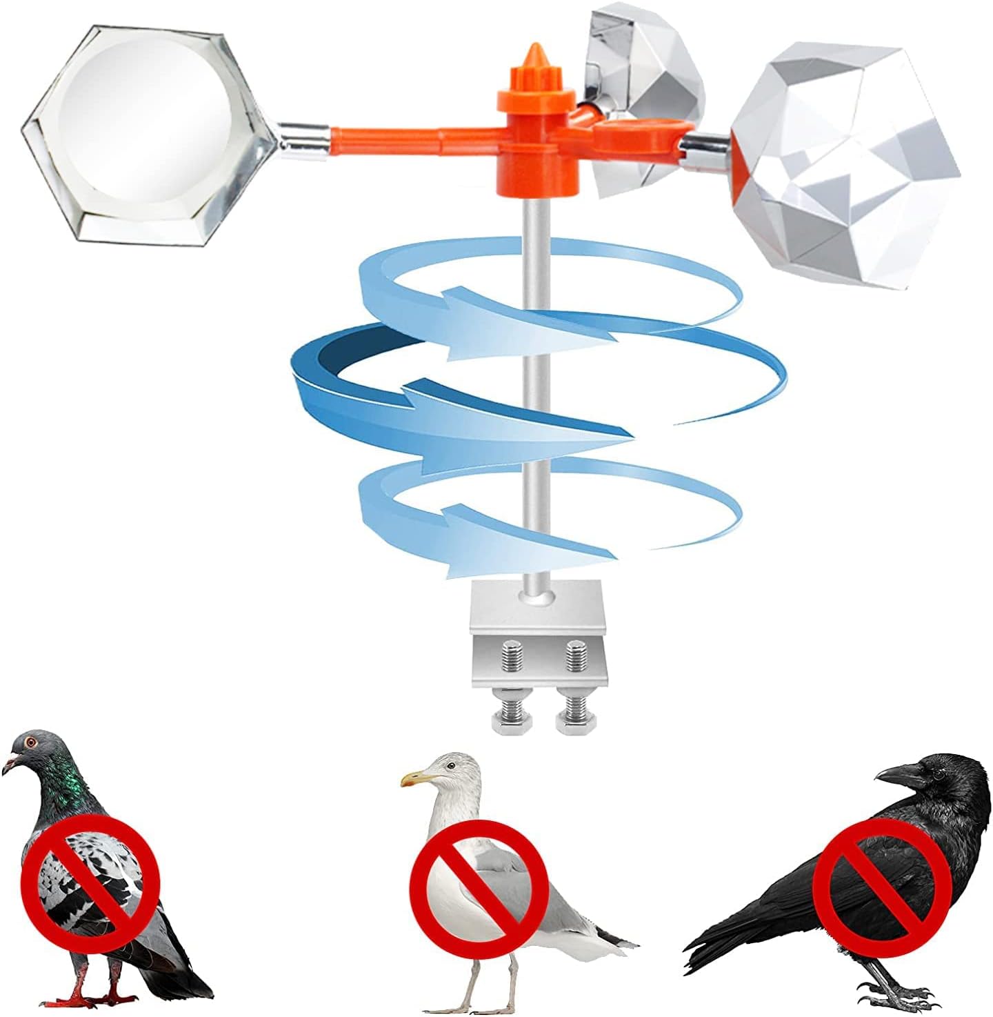 SYOSI Bird Scare Pinwheels Devices, Bird Reflective Pinwheels, Bird ...