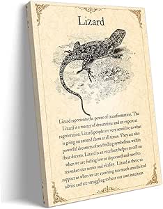 Amazon.com: Lizard Quotes Wall Art Knowledge Poster Vintage Animal Wall ...
