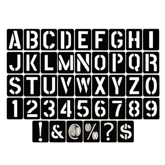 Letter Stencils Symbol Numbers Craft Stencils, 42 Pcs Reusable Alphabet ...