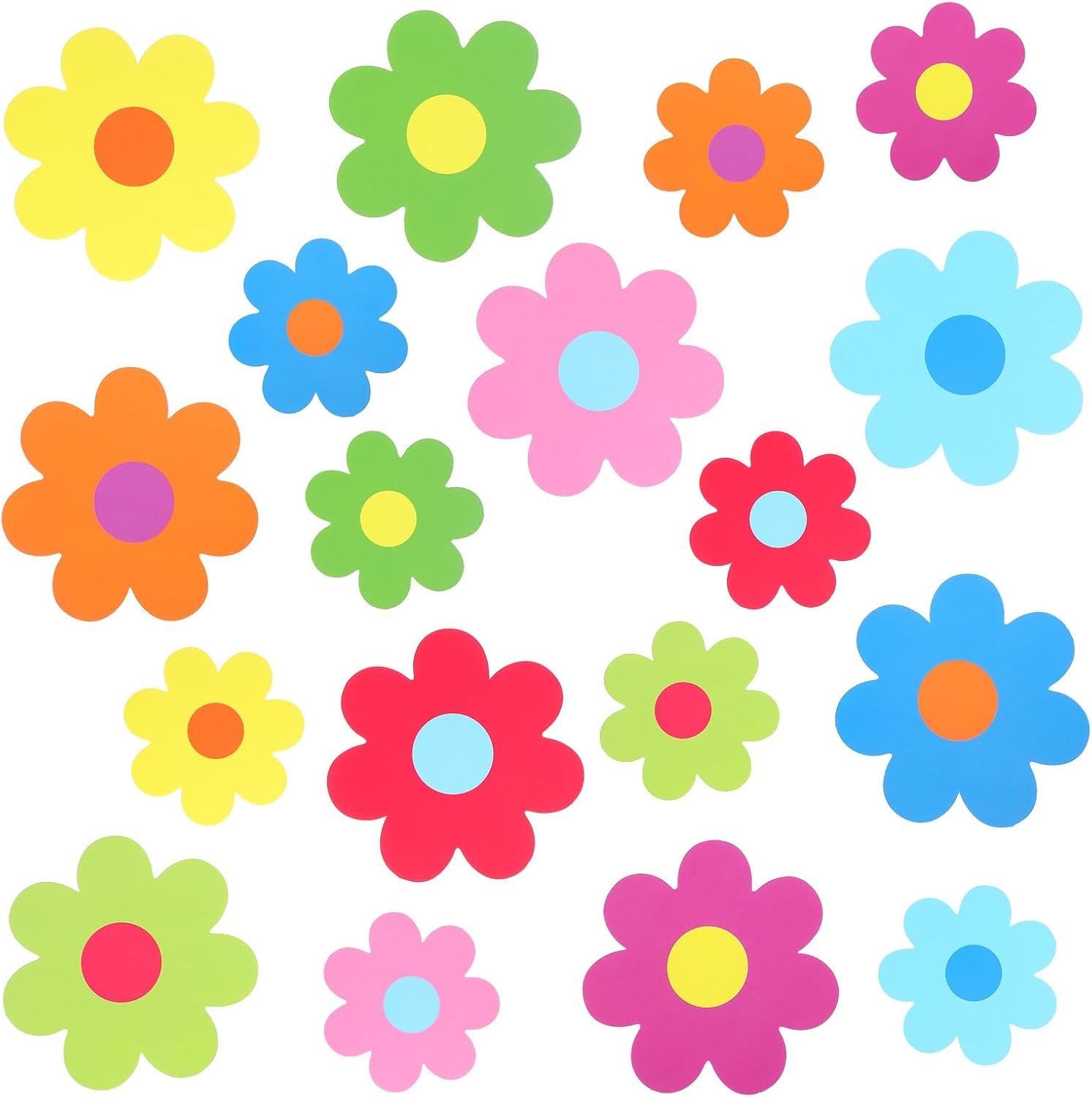 Amazon.com: 54PCS Cute Paper Flowers Cutouts Flower Cut-Outs Back to ...