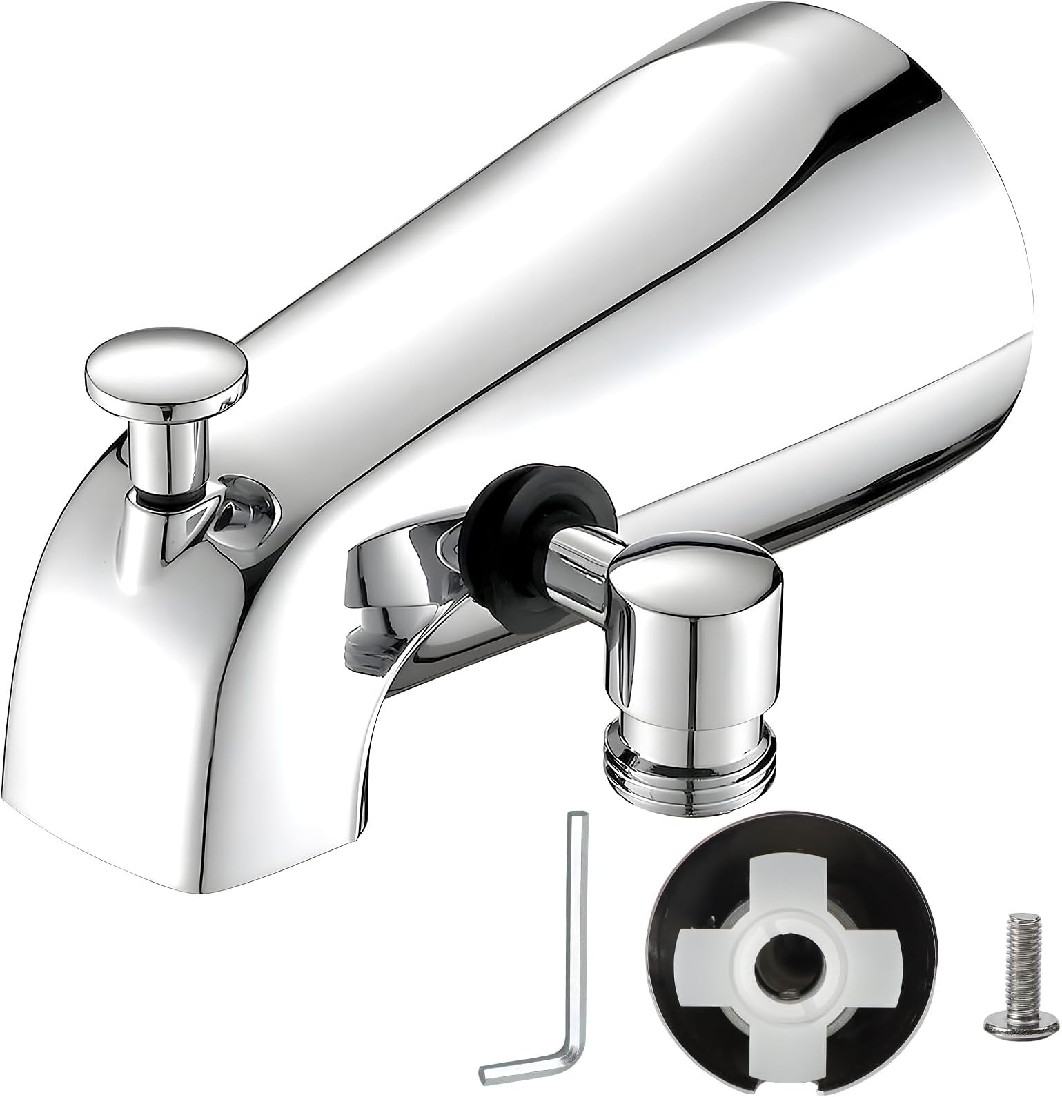 Tub Spout with Diverter & Integrated Shower Hose Connection, Chrome ...