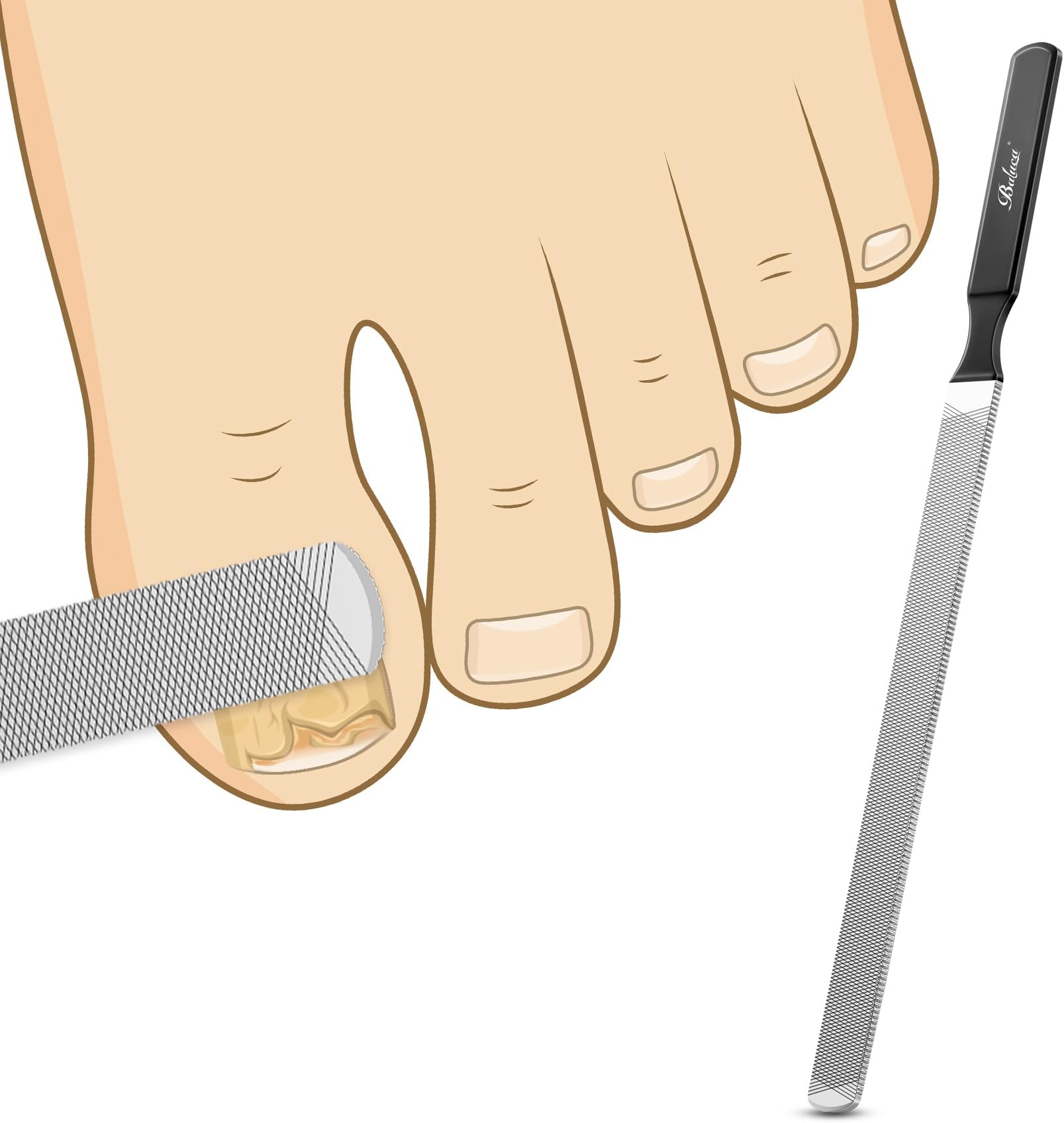 Amazon.com : FVION Professional Metal Nail Files - 2 PCS, Double-Sided ...