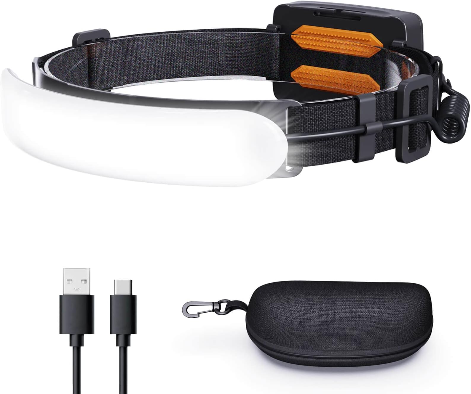 Rechargeable Headlamp,5000mAh 1500 Lumen Super Bright WideBeam LED Head ...