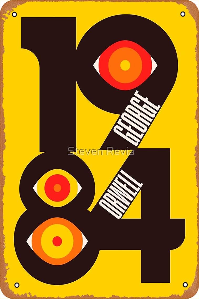 Amazon.com: 1984, book cover, books illustration, Book wall art, George ...