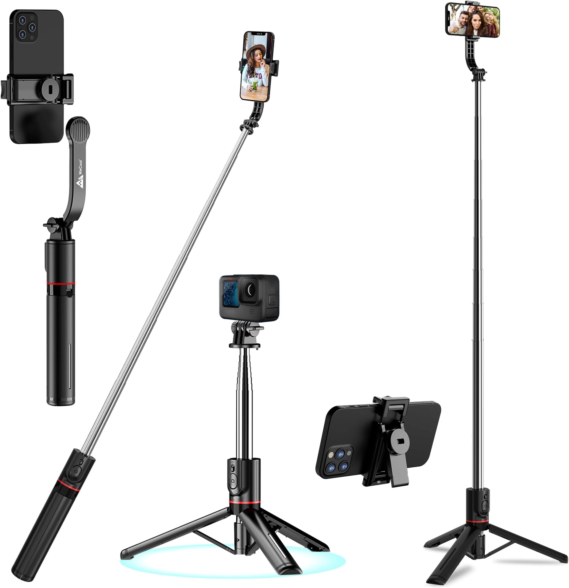 WeCool S6 Reinforced Bluetooth Selfie Stick with Tripod Stand, 45inc ...