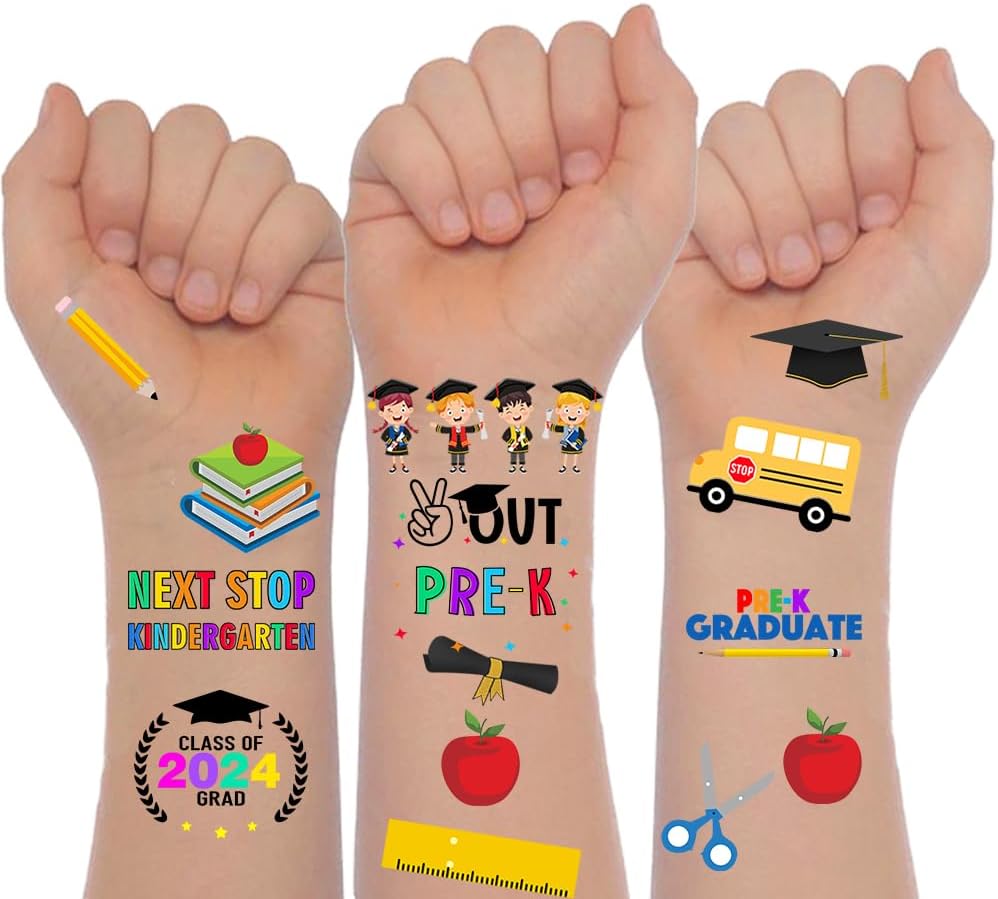Amazon.com: Pre-K Graduation Temporary Tattoos for Preschool Graduation ...
