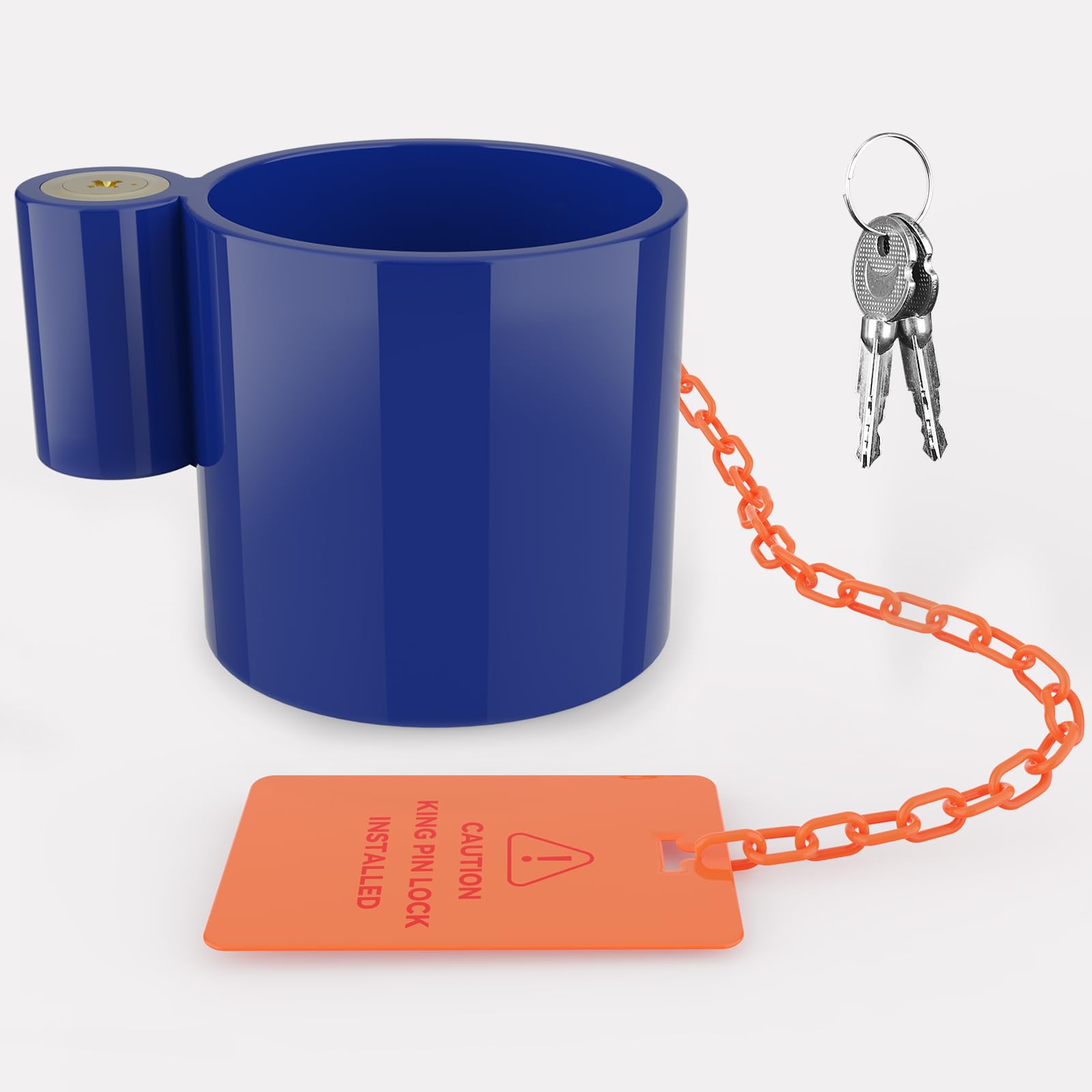 Snapklik.com : RVMATE 5th Wheel Lock (Blue), Heavy Duty Steel King Pin Lock