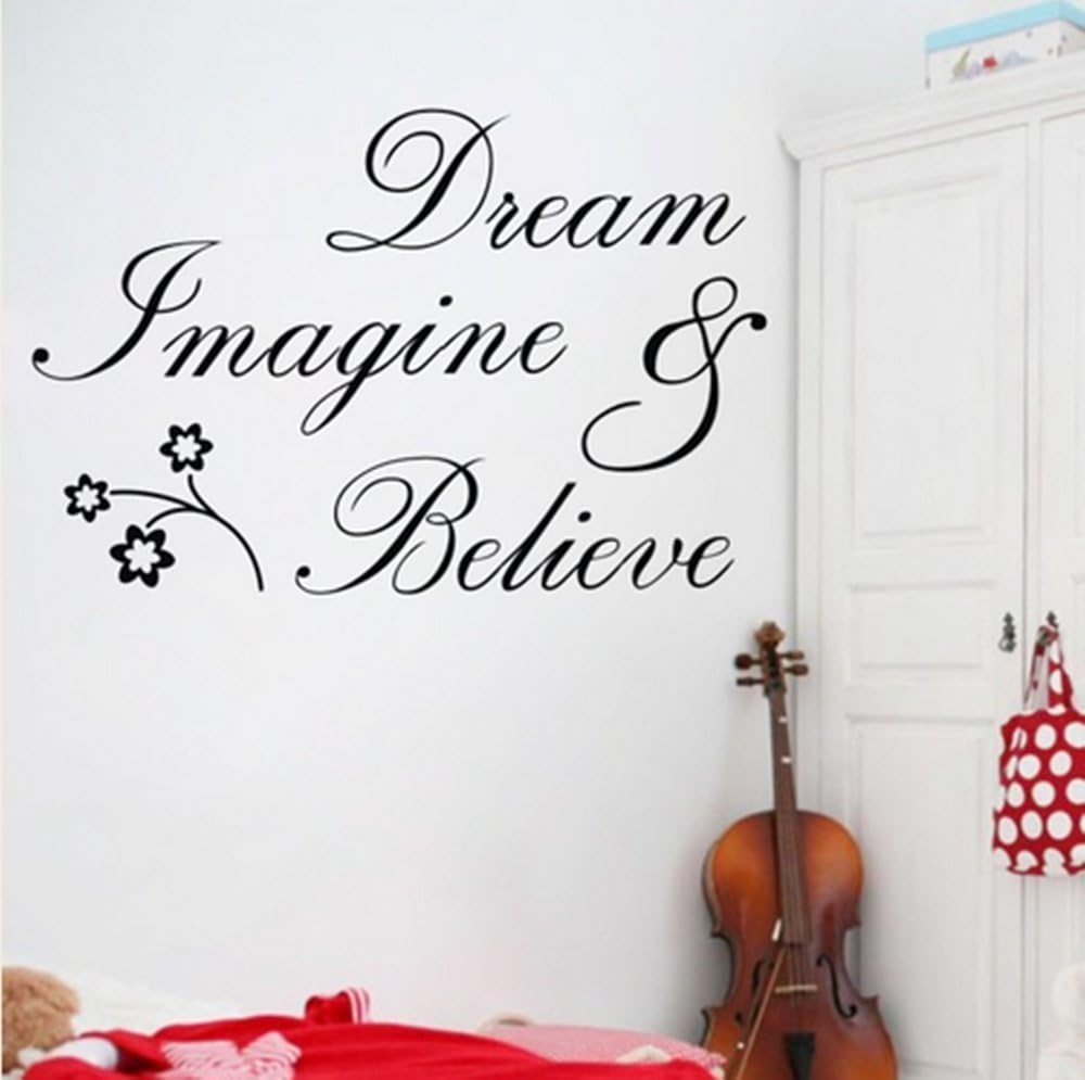 Amazon.com: Newsee Decals Dream Imagine Believe Wall Quote Sticker art ...