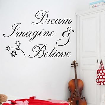 Amazon.com: Newsee Decals Dream Imagine Believe Wall Quote Sticker art ...