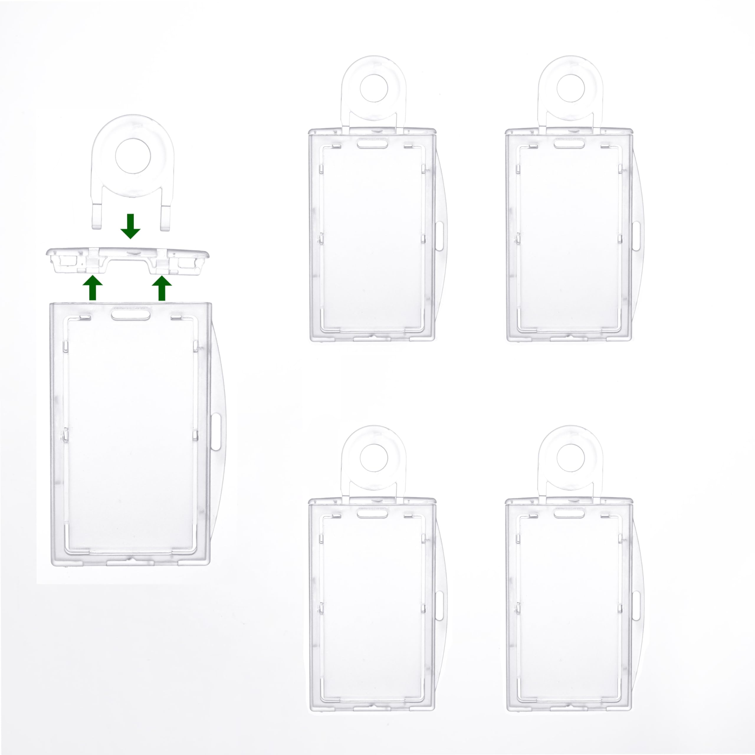 Amazon.com : Idenlist Rigid Plastic Frosted Clear Locking ID Badge Card ...