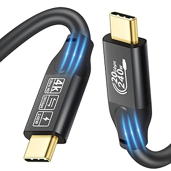 Amazon.com: 20Gbps USB C 3.2 Gen 2 Cable, Type C 4K@60Hz UHD Video 5A ...