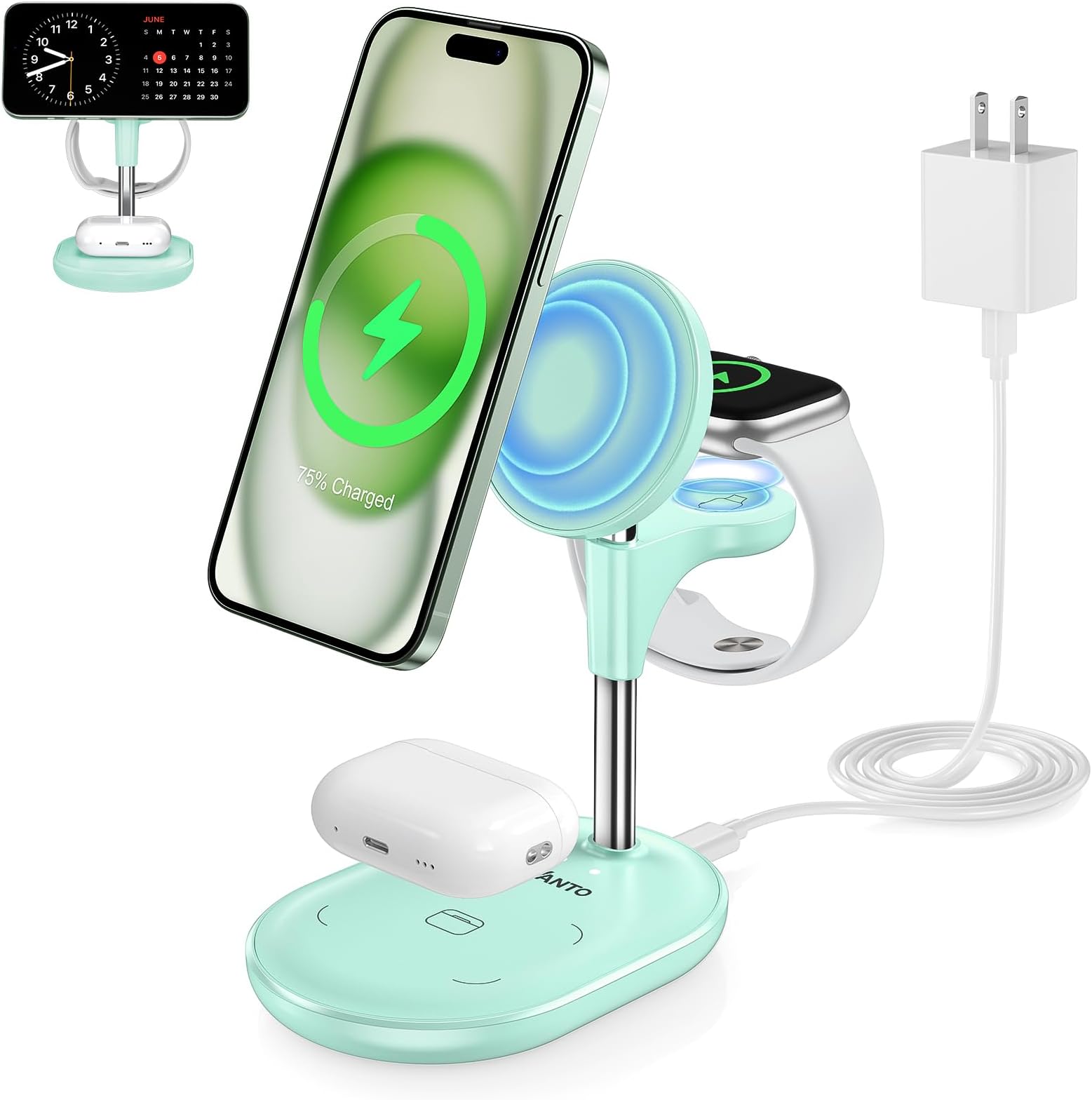 Amazon.com: Moretek Watch Charging Holder Dock, Waterproof Charger ...