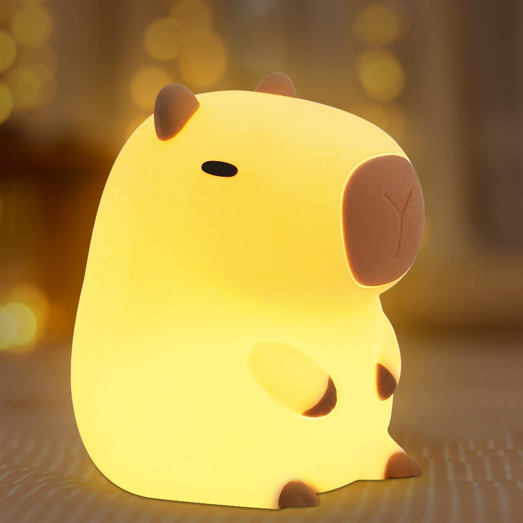FULLOSUN Capybara Night Light, Cute Animal Soft Silicone LED Touch Lamp ...