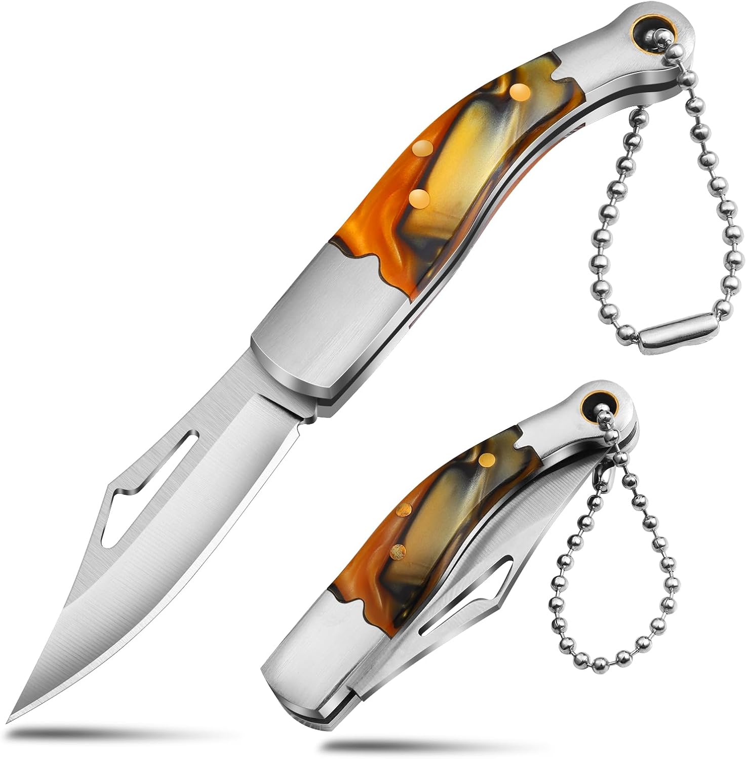 Amazon.com: Coowolf Mini Pocket Knife Keychain Knife D2 Steel Folding ...