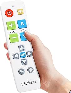 EZclicker Plus Big Button Universal TV Remote Simple Easy to Use, Works ...