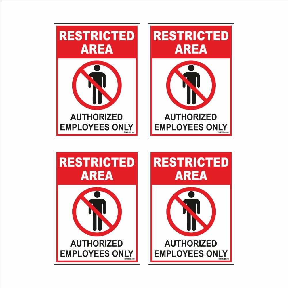 Clickforsign Restricted Area Authorized Employee Only Sign Board for ...