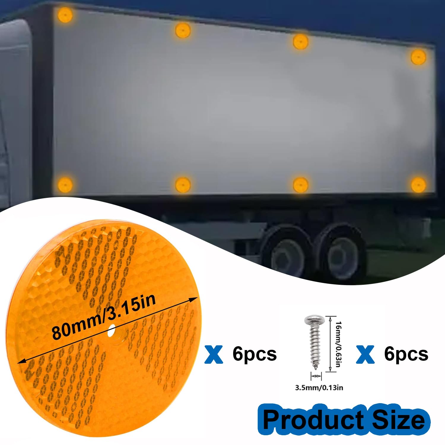 Snapklik.com : Smseace 12pcs Safety Reflectors Yellow Round Reflectors