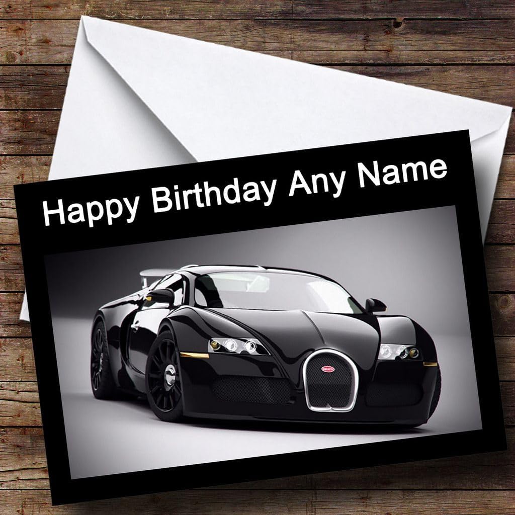 Personalised Black Bugatti Car Birthday Card | Personalised Card ...