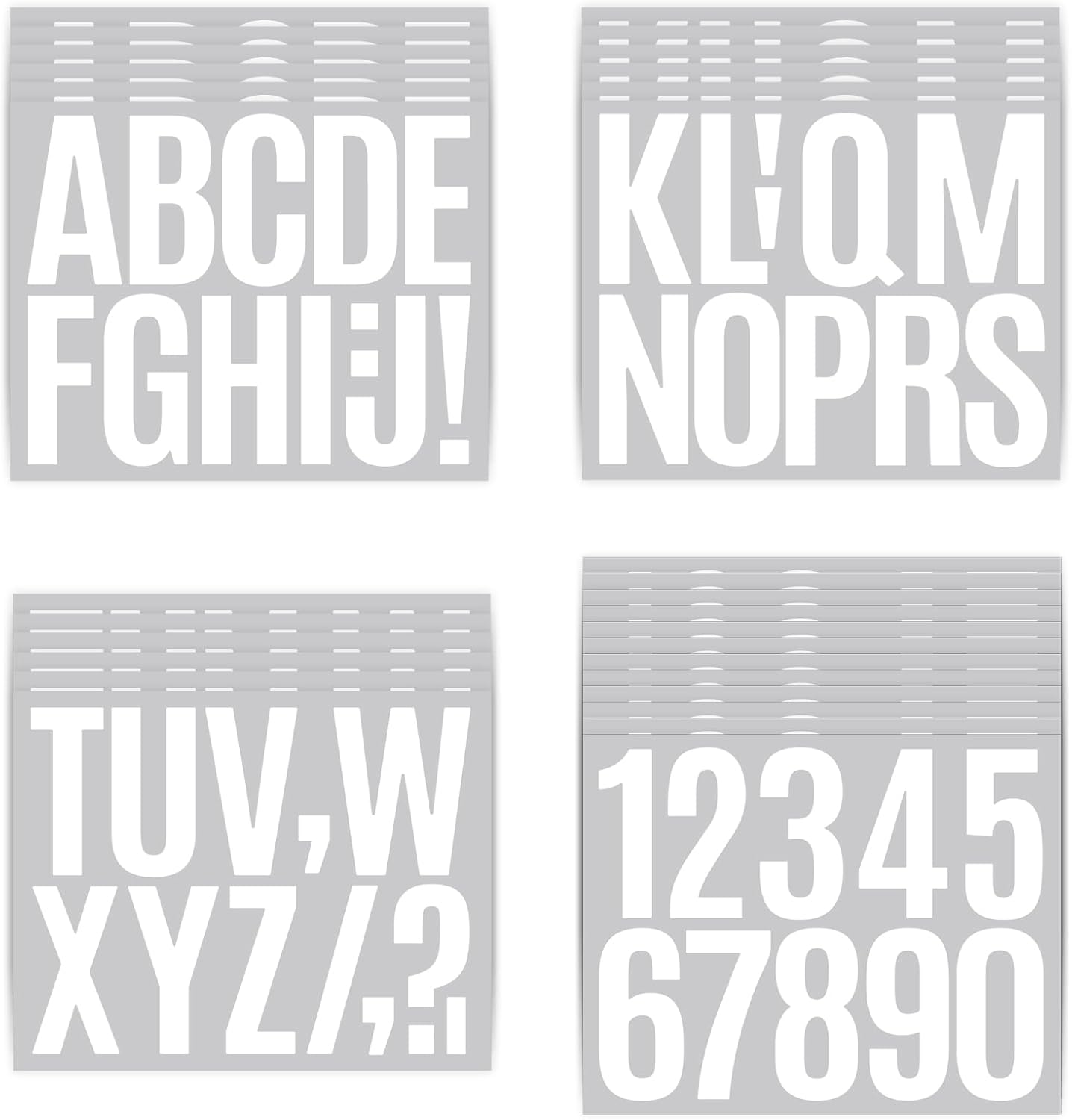 Amazon.com: WUYUEJXI 336Pieces White Letter Stickers 30 Sheets Large ...