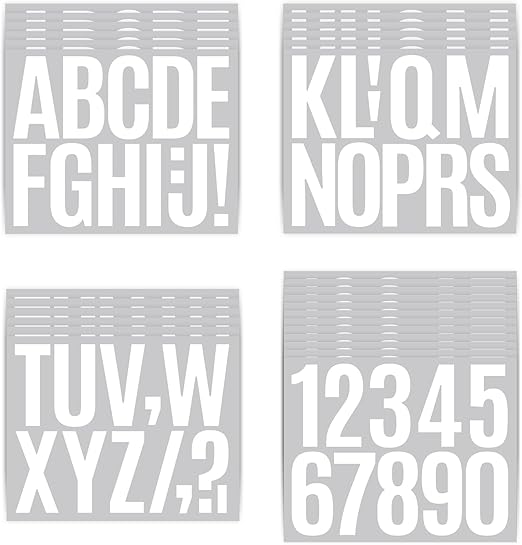 Amazon.com: WUYUEJXI 336Pieces White Letter Stickers 30 Sheets Large ...
